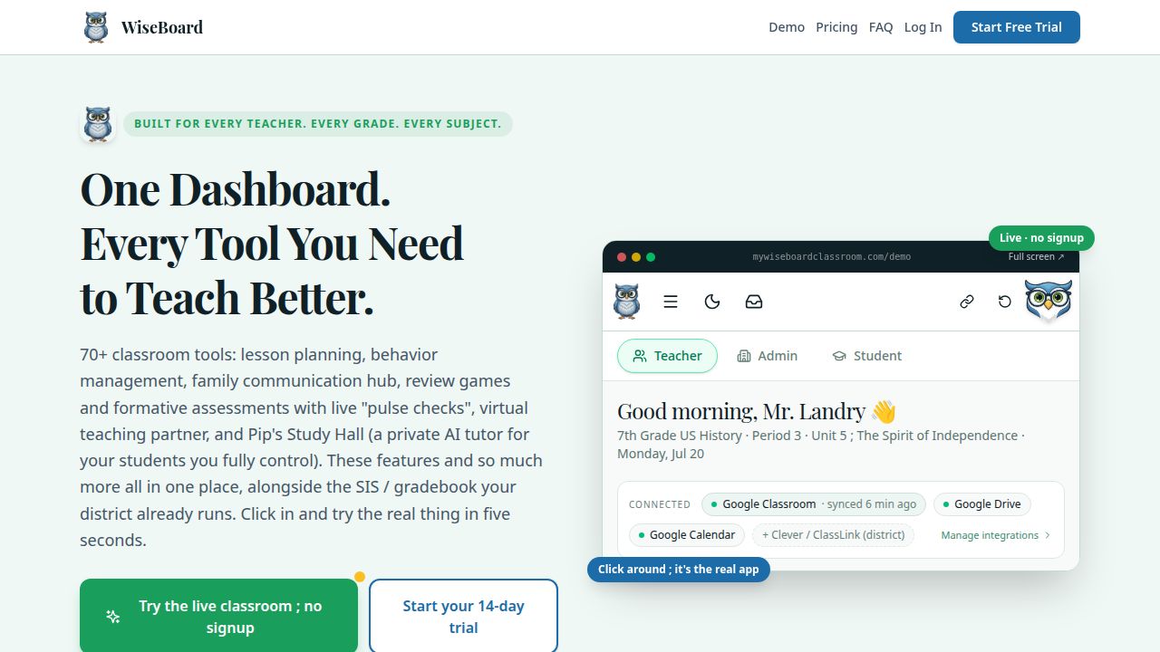 WiseBoard — The All-in-One Classroom Hub for Teachers